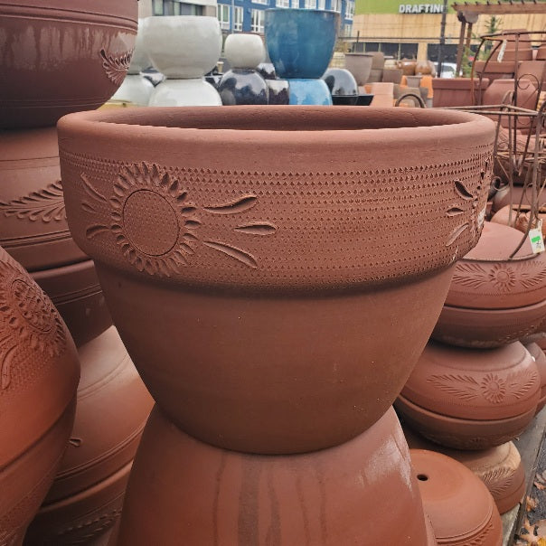 Terra Cotta Planter | Cone Pot, w/ Border, 20" (Local or Freight Only ...