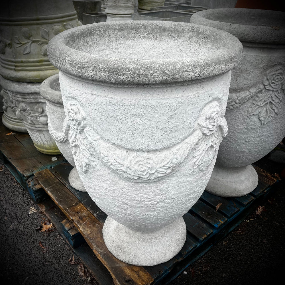 Planter, Concrete | Rustic Garland Urns (Local or Freight Only ...