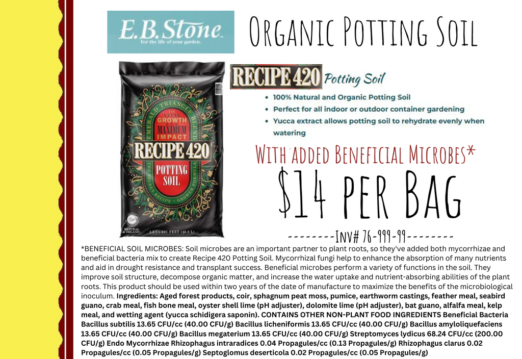 Organic Potting Soil. E.B. Stone – Little Baja Home & Garden Decor