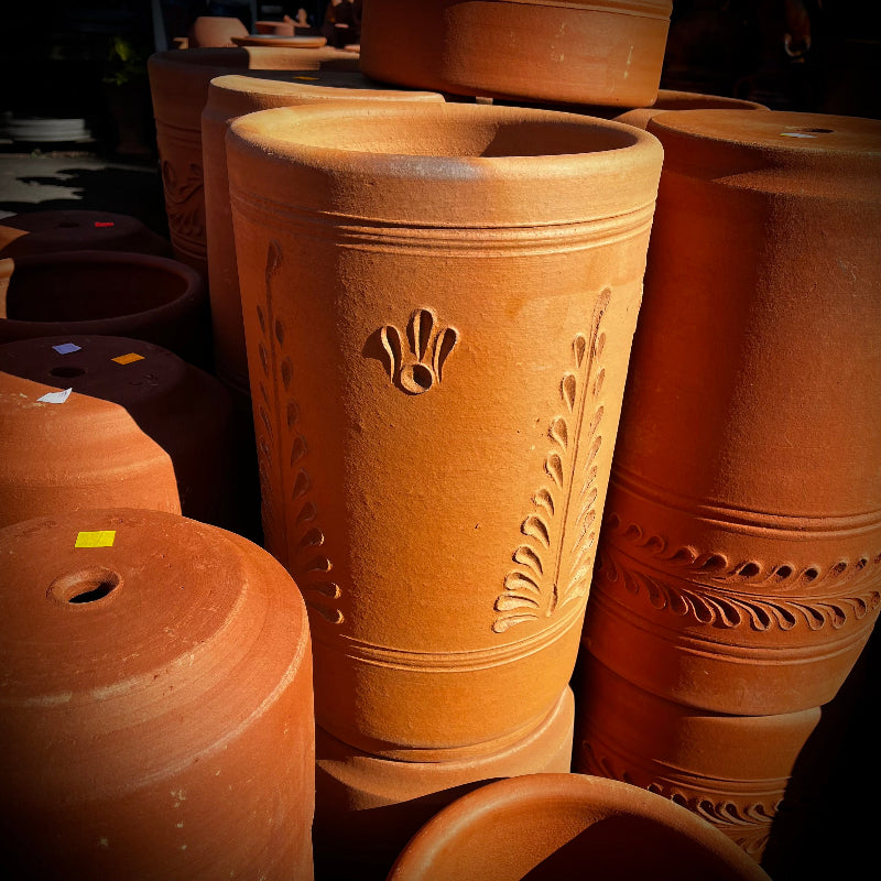 Terra Cotta Planter | Cylinder, Tall, 18" (Freight or Local Pickup Onl ...
