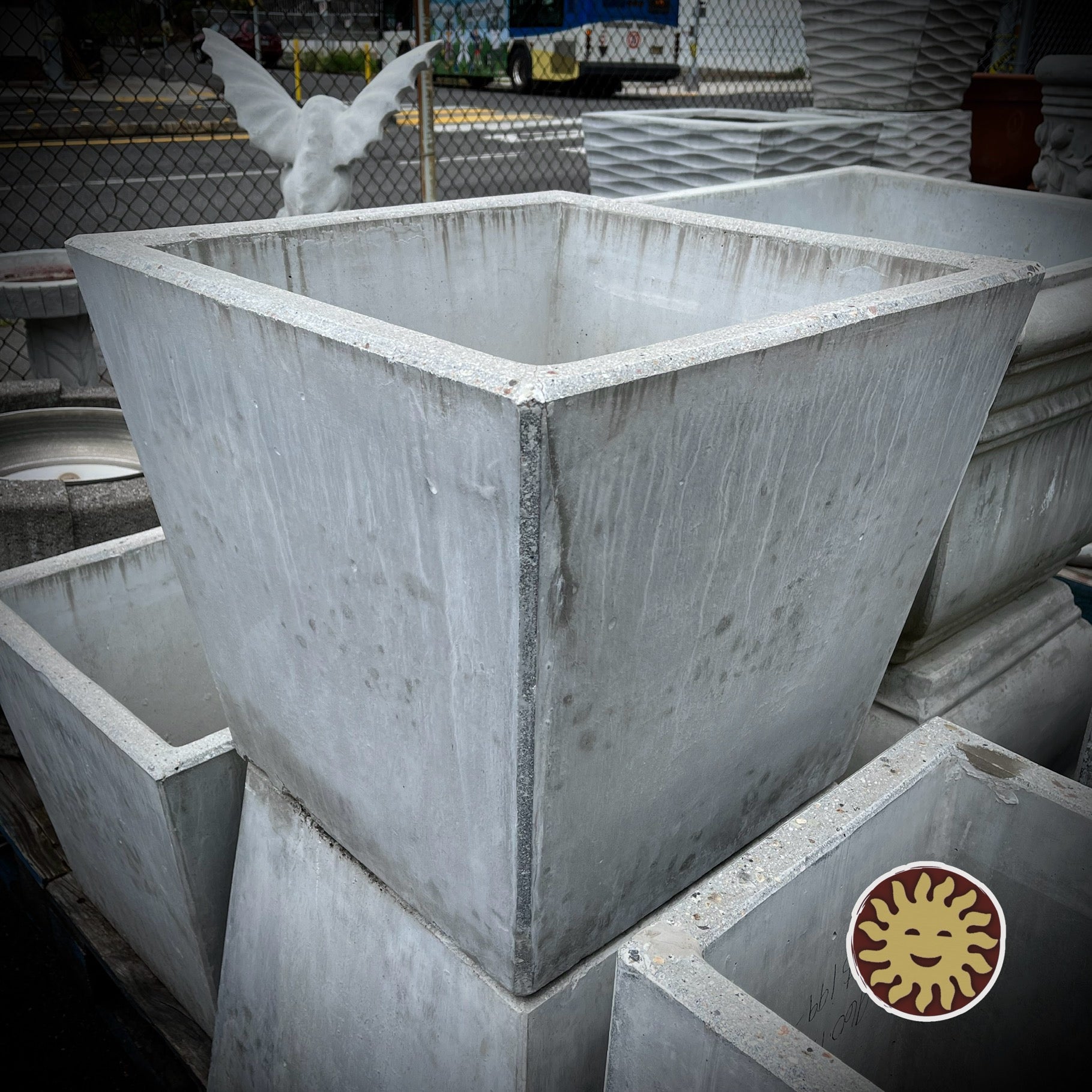 Concrete Planter | Square, Tapered 21" (Local Pickup Only) – Little ...