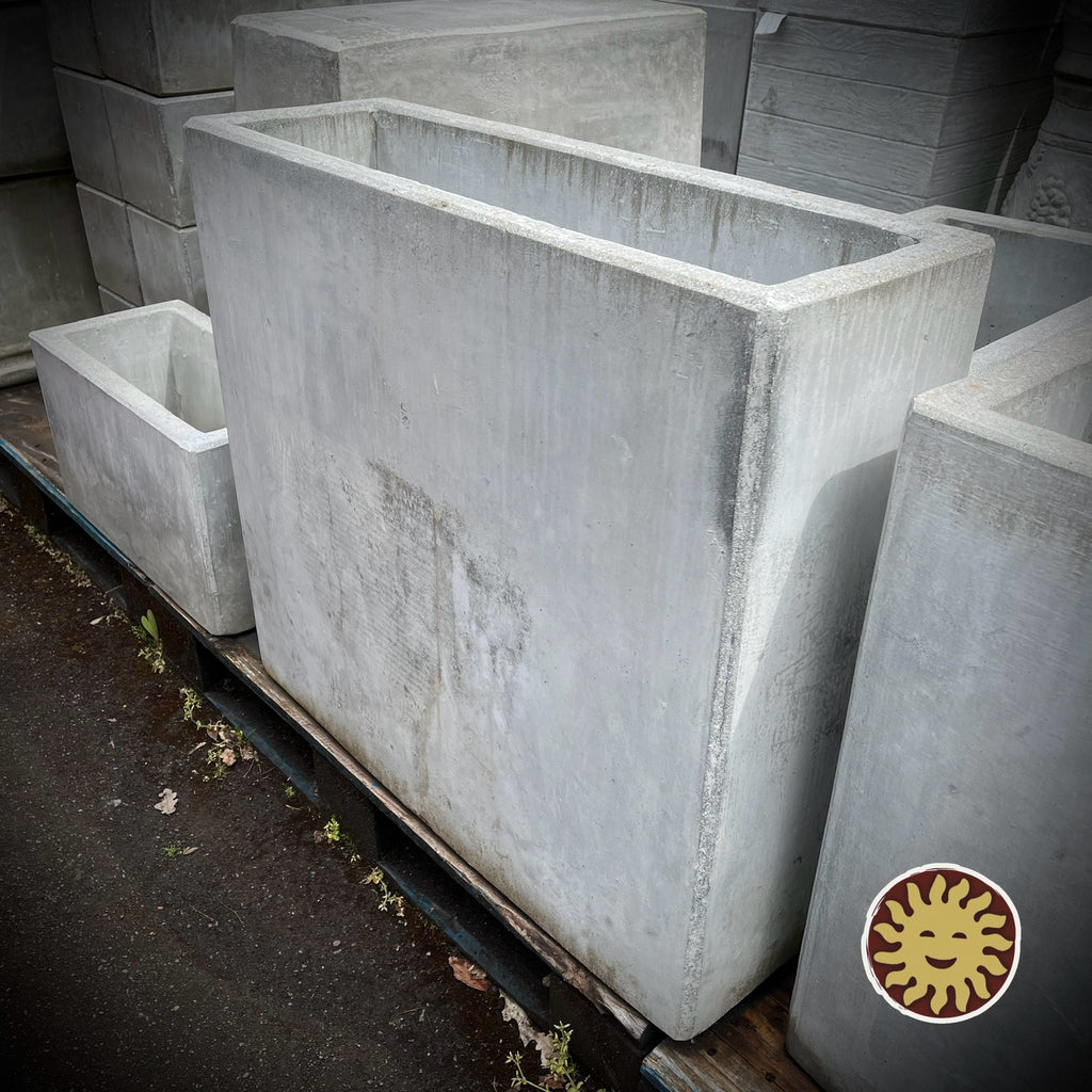 Planter, Concrete | Tall Rectangle Planter (Two Sizes) (Local Pickup O ...